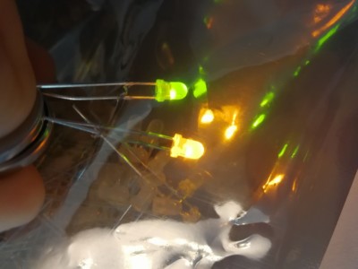 100pcs, 3mm Yellow/Green Diffused Dual Bi-Color Led Leds Bipolar Lights ...