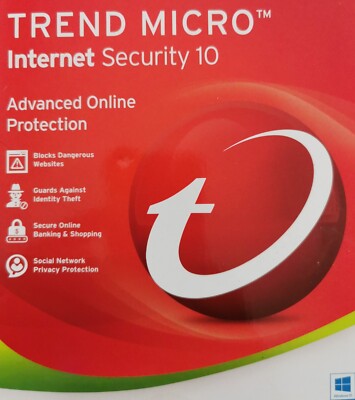 TREND MICRO Internet Security 10 - Advanced Online Protection - 3 PC's ...