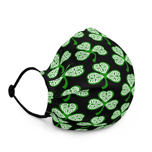 St Patrick’s Day Shamrock Premium face mask Celtic Black | eBay