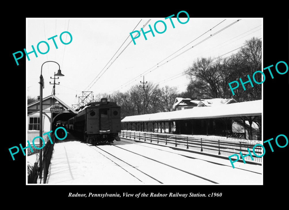 OLD LARGE HISTORIC PHOTO RADNOR PENNSYLVANIA, THE RAILWAY STATION c1960 ...