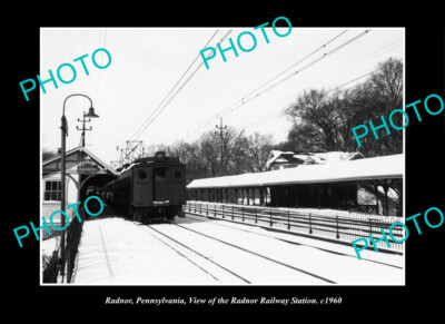 OLD LARGE HISTORIC PHOTO RADNOR PENNSYLVANIA, THE RAILWAY STATION c1960 ...