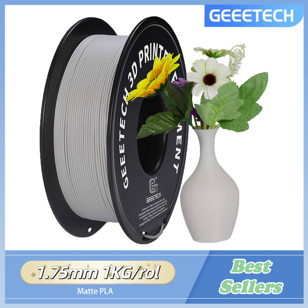 GEEETECH 3D Printer Filament Matte PLA Light Grey 1.75mm 1kg/roll Consumables US | eBay