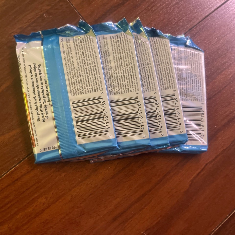 5 Unopened Packs Of Wacky Packages All New Series 6 Mega Packs | eBay