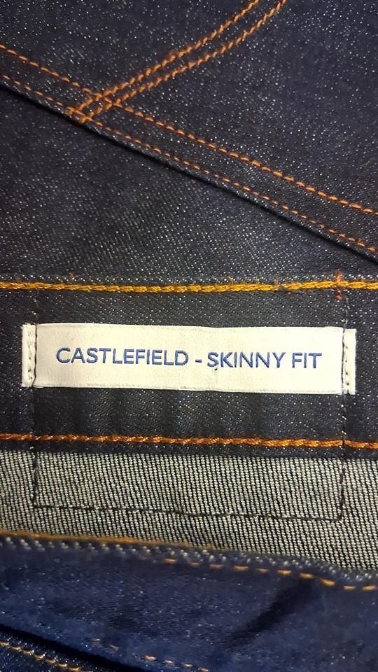 Men's PRETTY GREEN Straight Cut Skinny Fit Dark Blue Denim Jeans UK 34R ...