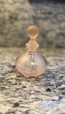 Vintage 5" Pink and Etched Frosted Glass Onion Perfume Bottle With ...