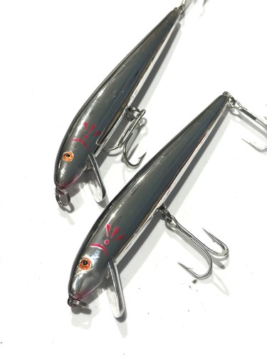 2 VINTAGE COTTON CORDELL RED FIN 7” MINNOWS Saltwater Musky fishing ...
