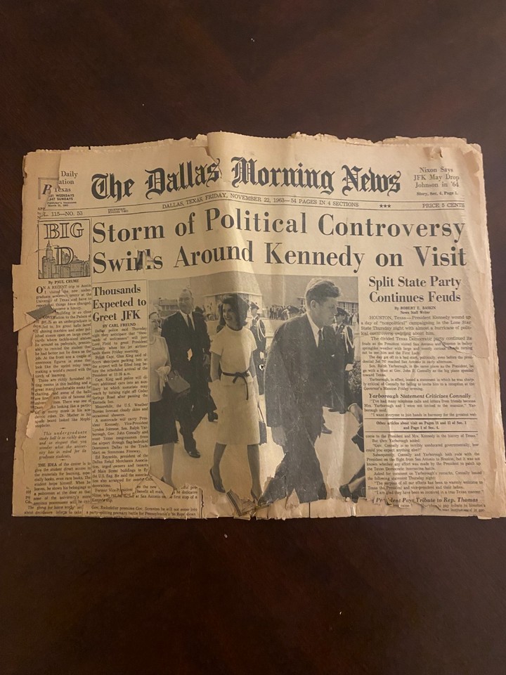 Lot of Original Authentic Dallas Morning News Papers JFK Oswald ...