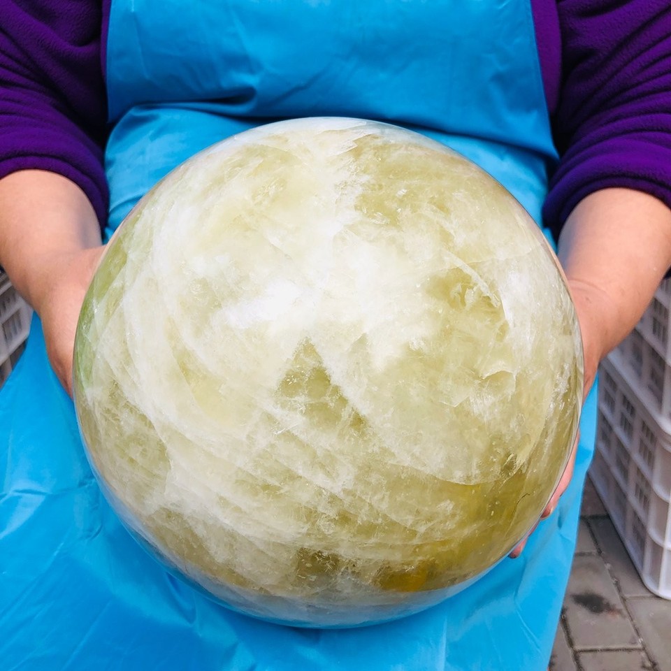 30.36LB Natural Yellow crystal ball Quartz Citrine sphere Mineral ...