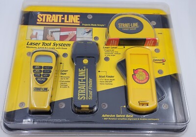 STRAIT-LINE LASER TOOL SYSTEM SET FACTORY SEALED LEVEL STUD FINDER ...