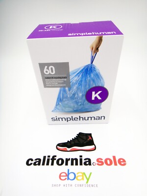 🗑️ Simplehuman Code K 35-45 Liter Blue Drawstring Recycling Bag Liners ...