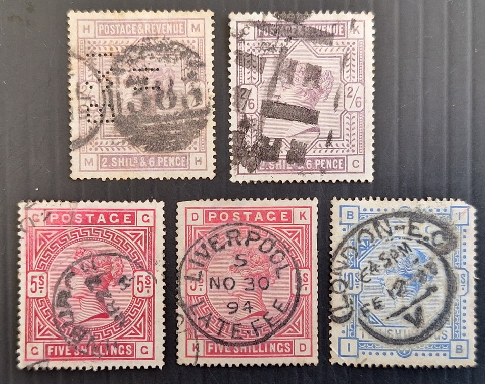 RARE 1883-Great Britain lot of high value QV Definitive postage stamps ...