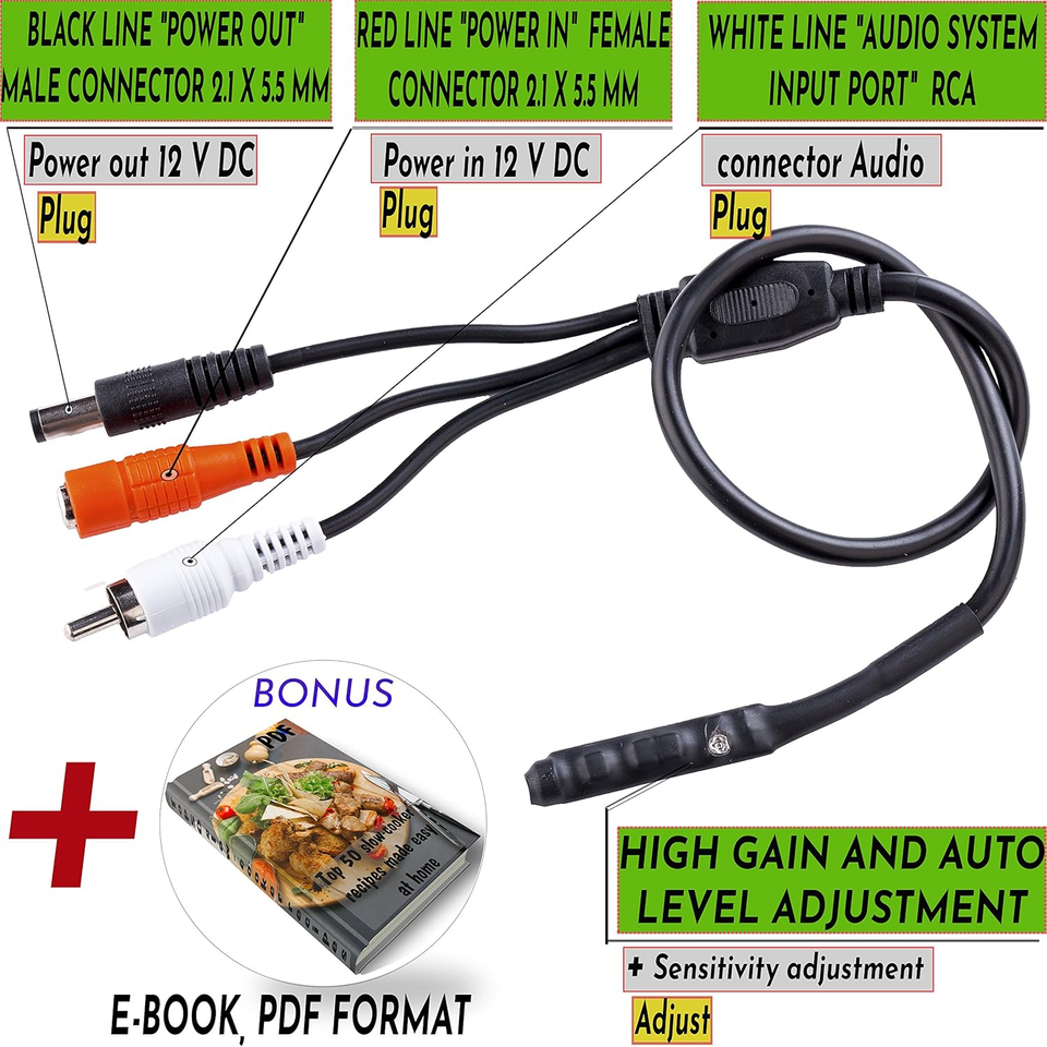 CCTV Microphone Outdoor for Security Camera IP: Audio Microphone CCTV ...