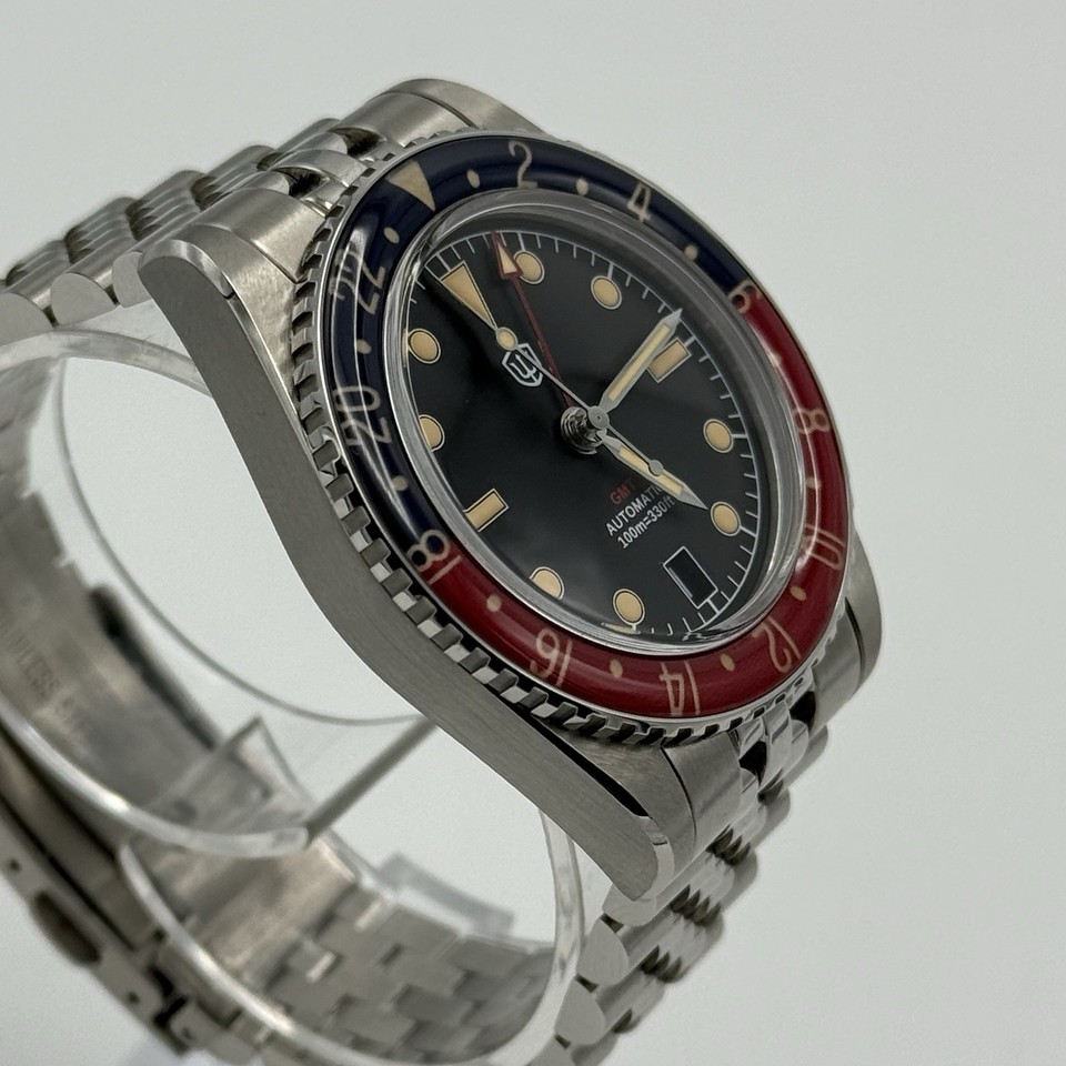 Watchdives WD6542 Retro Pepsi GMT NH34 Sapphire 38mm 10Bar BGW9 Steel ...