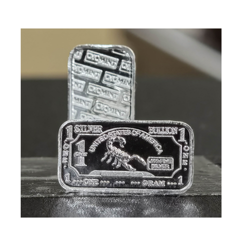 1g Silver Scorpion Bar - 1 Gram .999 Silver Bullion Bar - Perfect ...