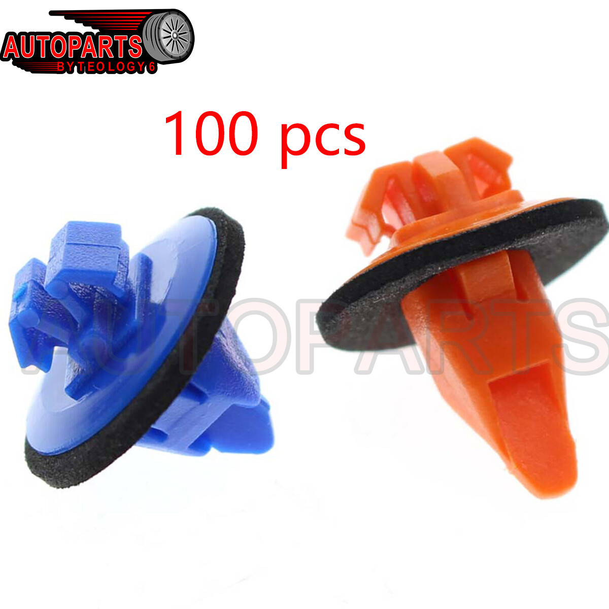 Set of 100: Orange & Blue Trim Moulding Clips For Toyota 75395-35070 ...