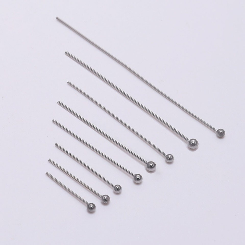100pcs 15mm-50mm Stainless Steel Ball Head Pins for Diy Jewelry Making ...