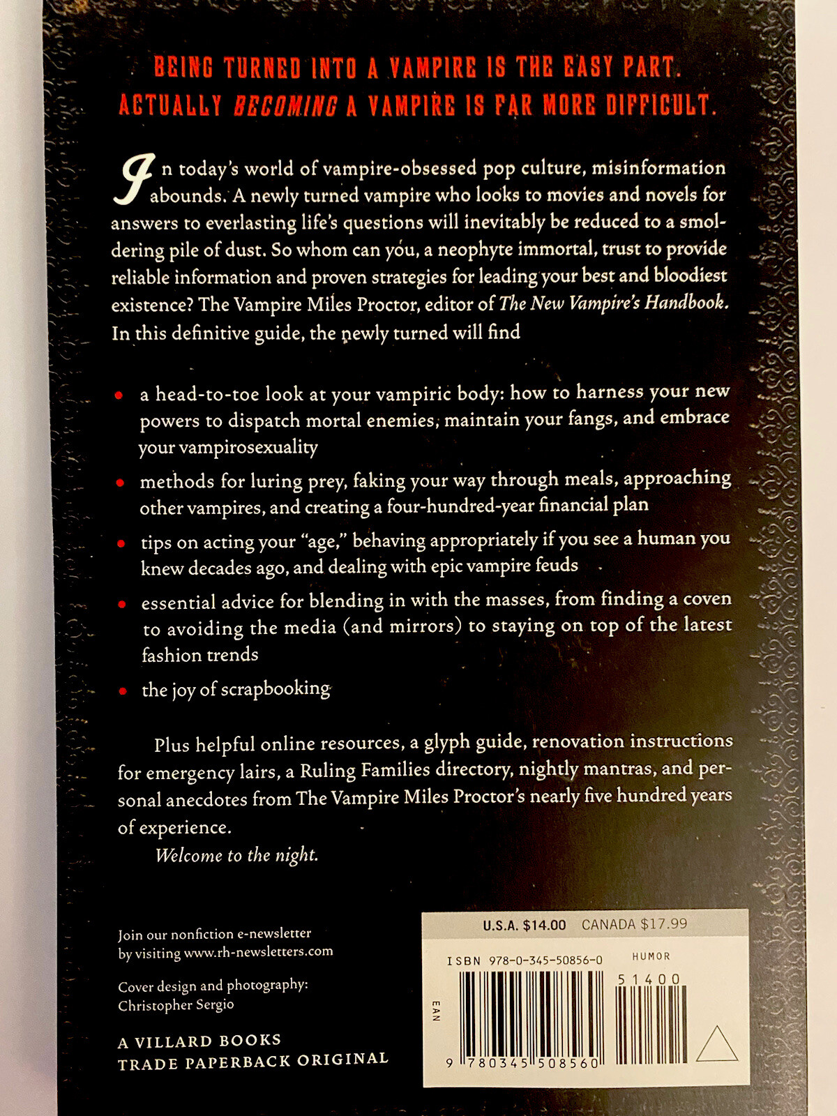 The New Vampire's Handbook: A Guide for the Recently Turned Creature of ...