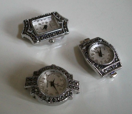 WOMEN'S VINTAGE LOOK SET OF 3 MARCASITE WATCH FACES FOR BEADING OR ...