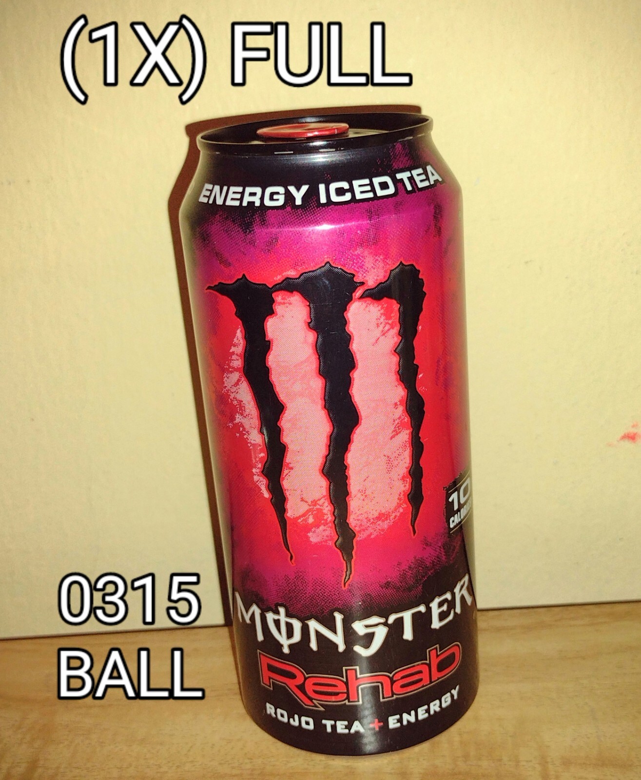 RARE! 2015 MONSTER ENERGY DRINK ROJO TEA 0315 BALL! (1X) FULL 15.5 oz ...