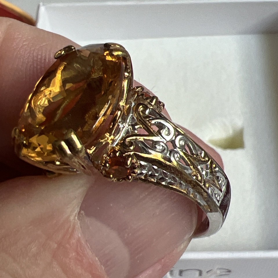 Gems en Vogue Michael Valitutti 925 Sterling Silver Citrine Ring SZ10 7 ...