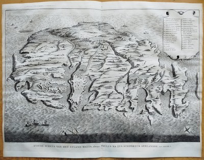 Map of Malta - Large Engraving Bible Calmet - 1725 | eBay