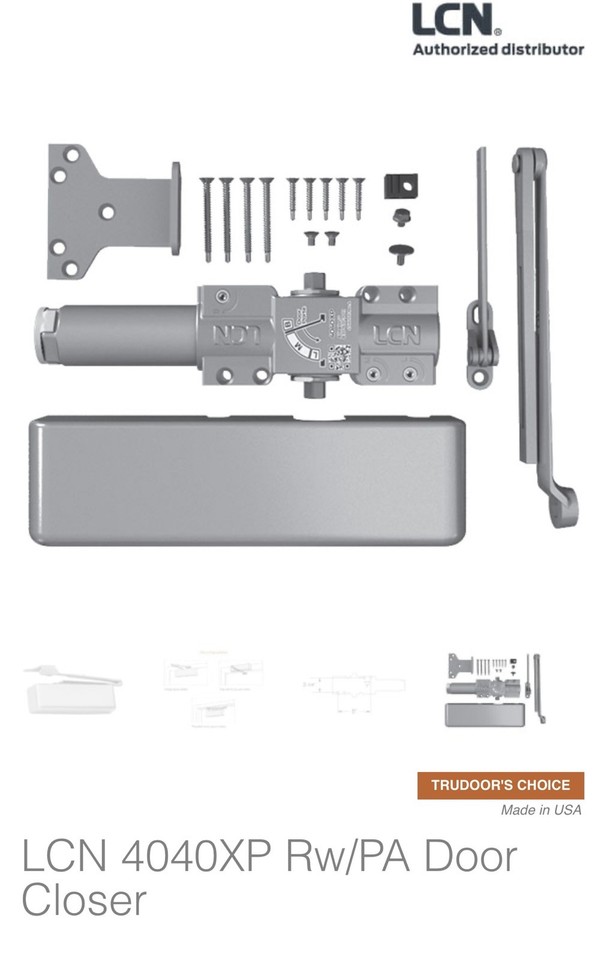 LCN 4040XP TBSRT Alum/689 RW/PA Can be Both, Regular Arm or Parallel ...