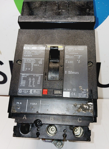 SQUARE D HJA36070 70 AMP I-LINE CIRCUIT BREAKER 3 POLE 600 VAC 250 VDC ...