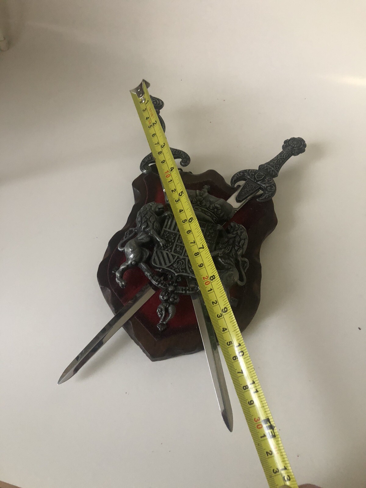 Sword Shield Wall Display Coat of Arms Carved Wood Plaque | eBay