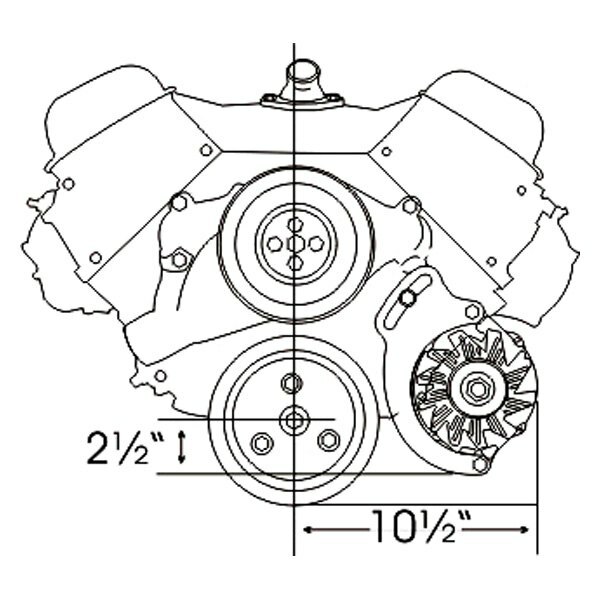 Alan Grove 217L Steel Low Driver Side Alternator Mounting Bracket BBC ...