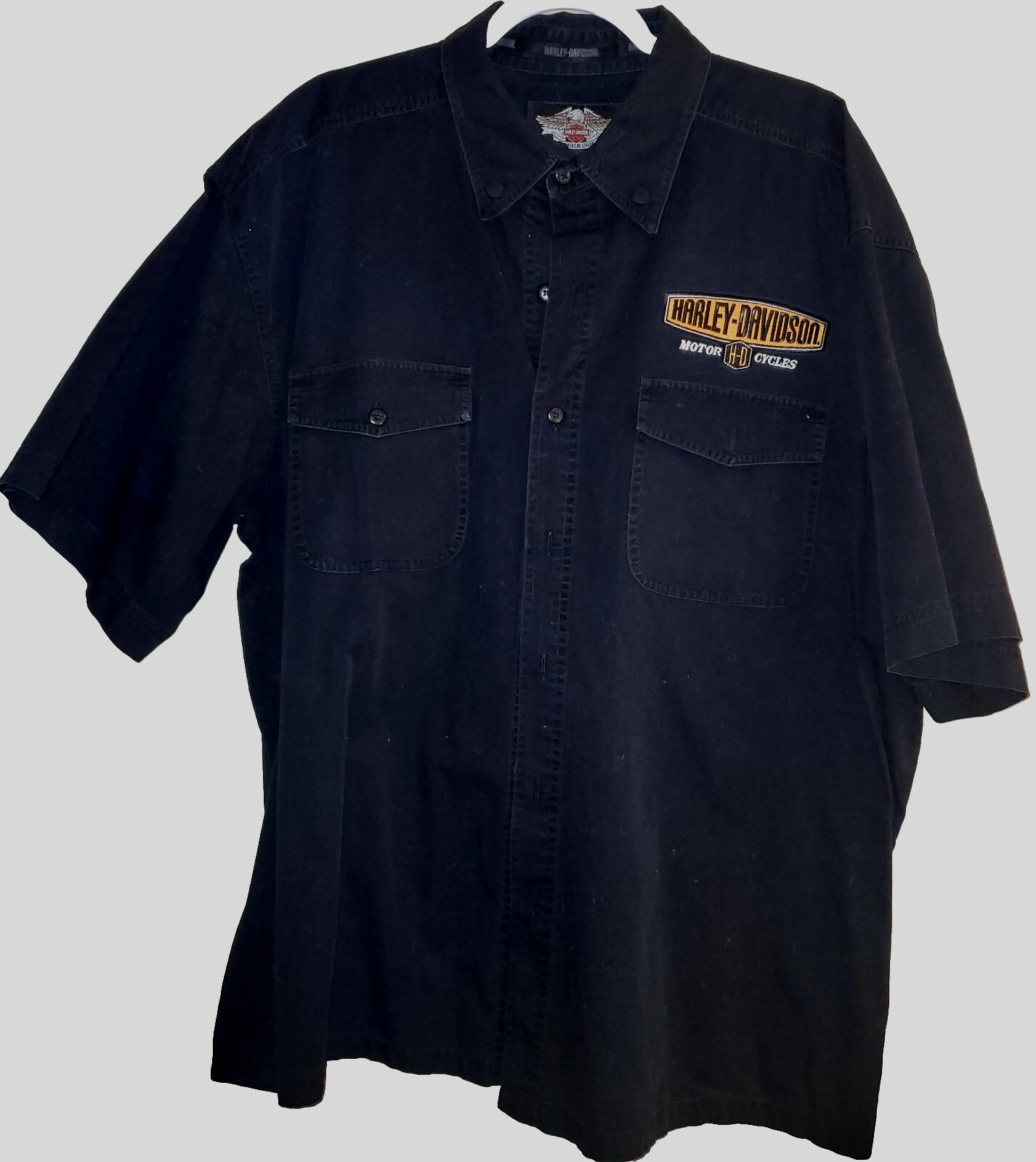 Harley Davidson Mechanic Shop Garage Button Down Shirt Mens Size XXL | eBay