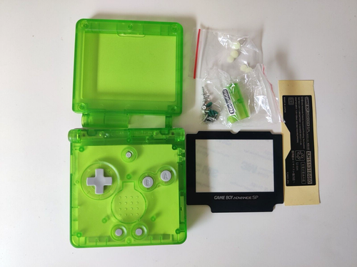 Clear Green GBA SP Housing Shell IPS & Regular Ready for Game Boy ...