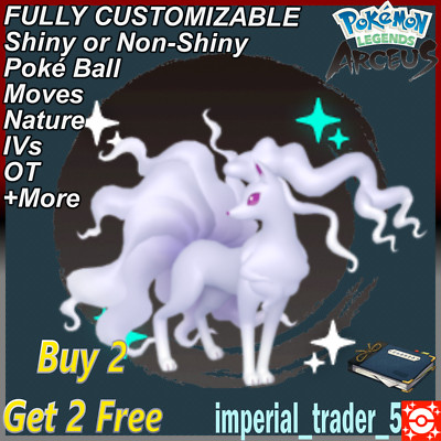 Pokémon Legends Arceus Shiny Alolan Ninetales W/ Best 6IV Customizable ...