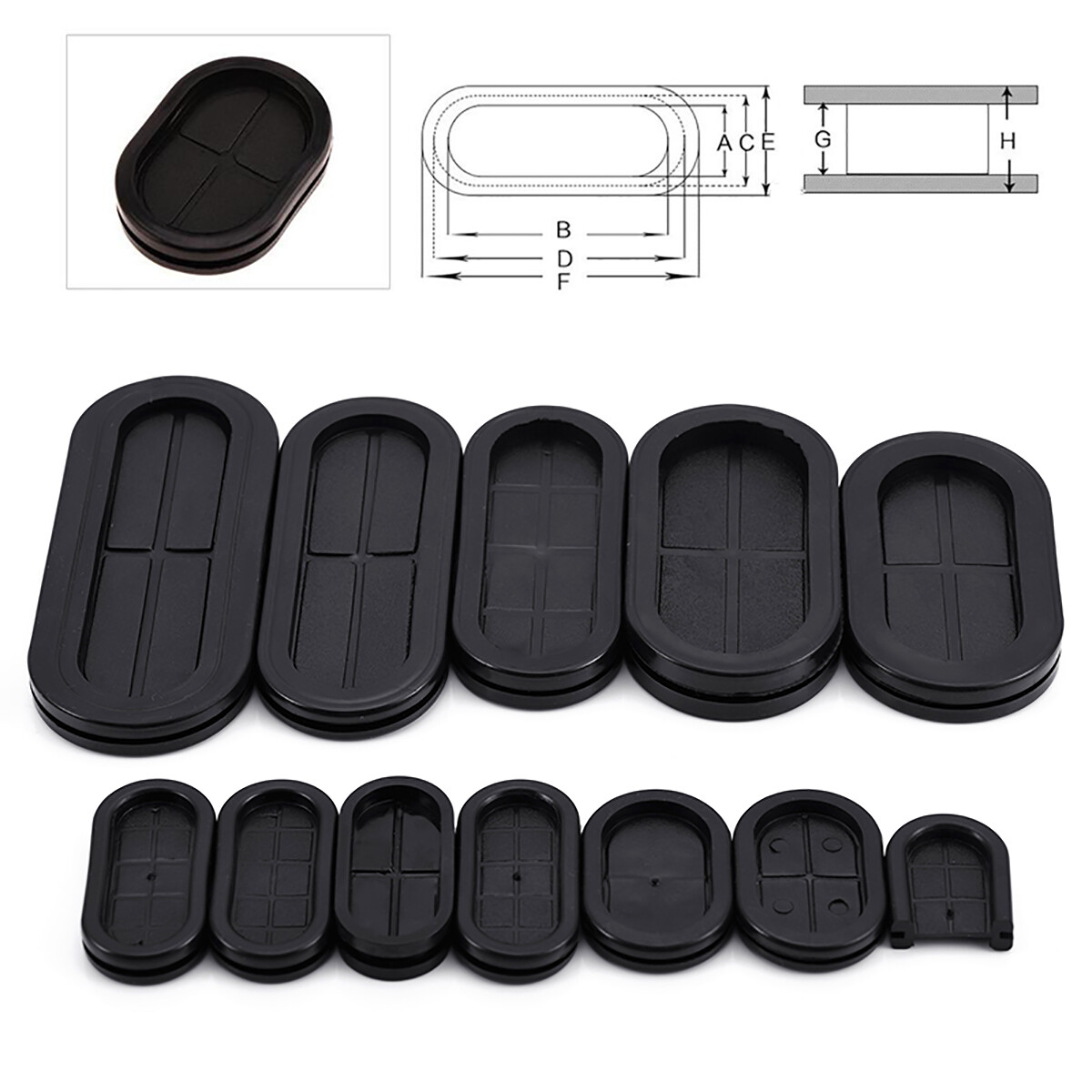 Oblong Rubber Grommets
