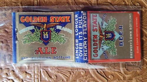 1930's Golden State Beer & Ale Matchbook Matchcover | eBay