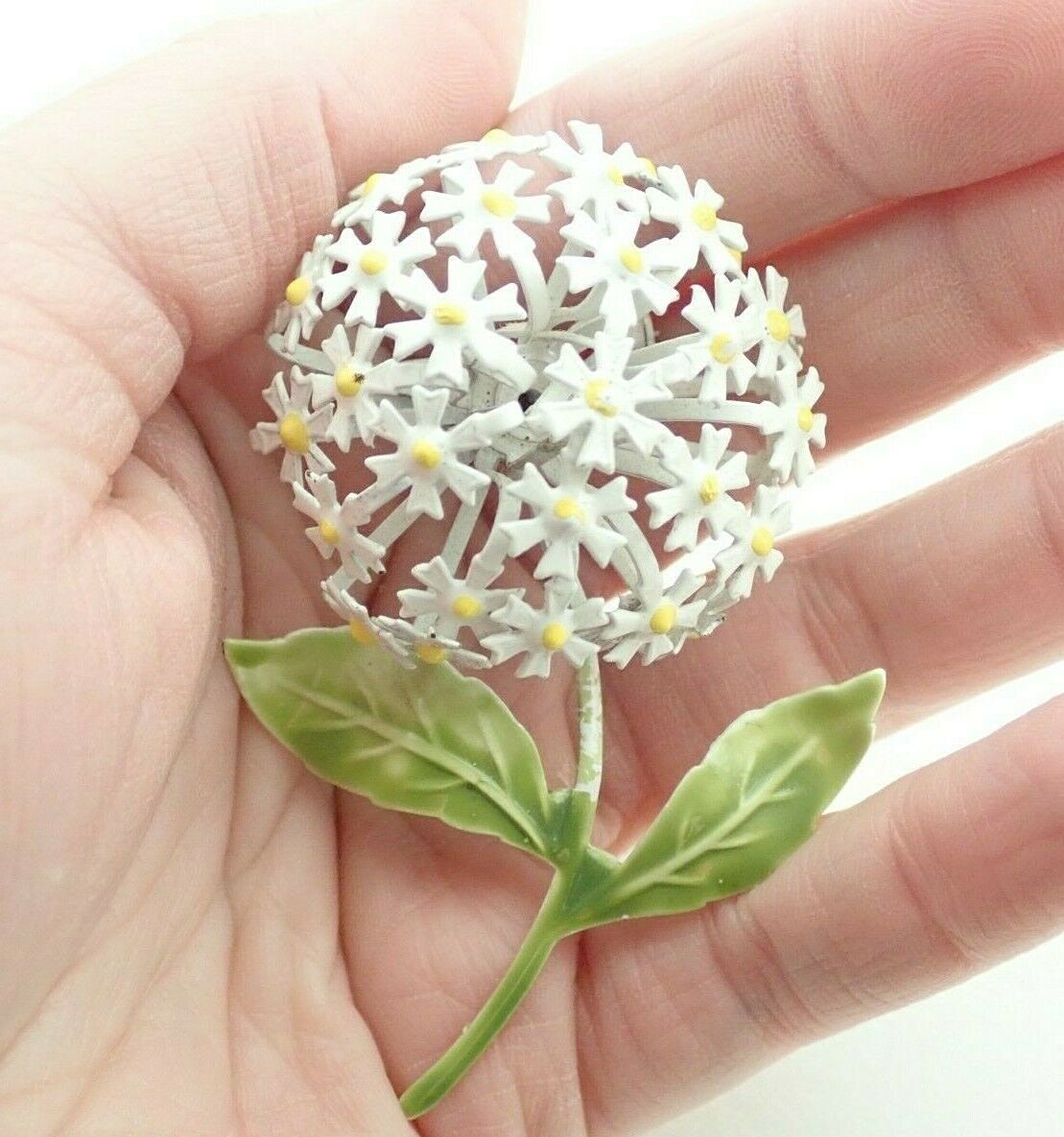 Vintage Enamel 3D Dimensional Dome Flower Mod Brooch … - Gem