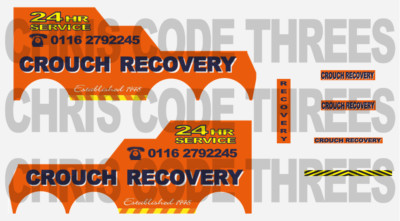 1/50 Code 3 Crouch Recovery decals suit Conrad Recovery Wrecker trucks ...