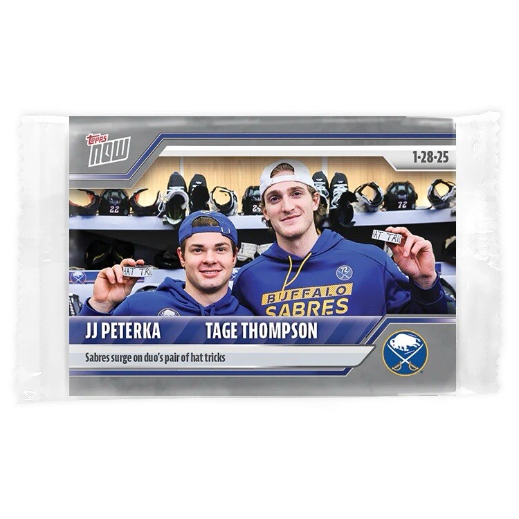 2024-25 NHL TOPPS NOW® Sticker #100🏒 JJ Peterka • Tage Thompson 🏒 ...