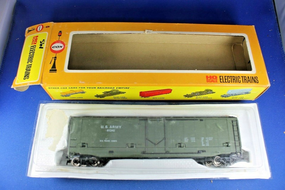 HO Cox #6124 U.S. Army Q Box Car with Cannons - Excellent+++ Condition ...
