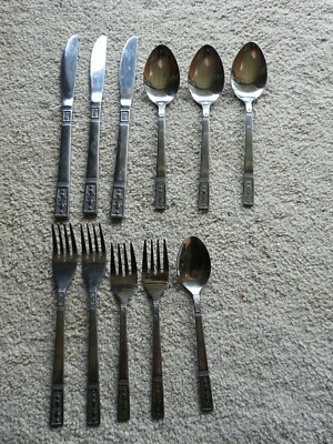 11 pieces Stainless Steel Korea Scroll Pattern Flatware | eBay