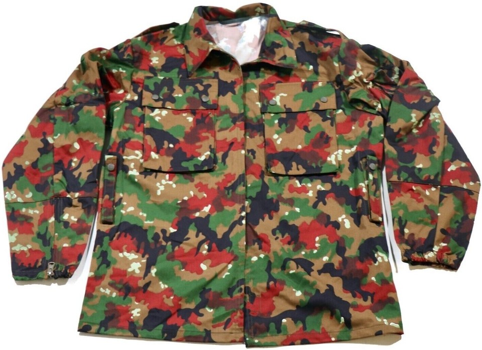 Medium - Swiss Army M83 Alpenflage Field Jacket Military Camouflage ...