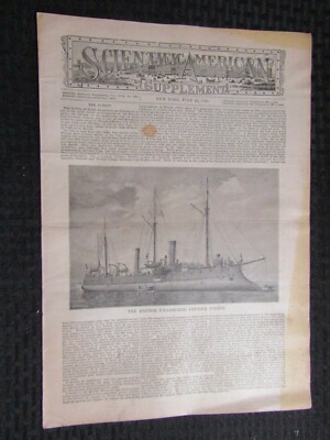1890 July 26 SCIENTIFIC AMERICAN Newspaper #760 VG 4.0 French Cruiser ...