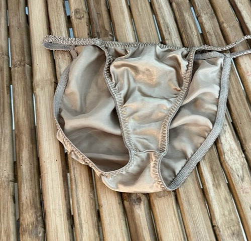 NWOT VINTAGE SATIN SHINY STRING BIKINI PANTY sz XL | eBay