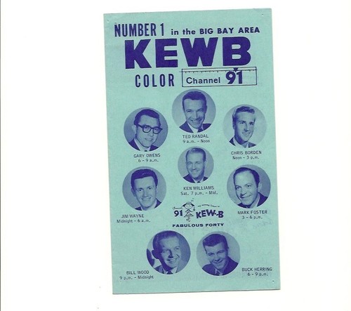 CHANNEL 91 KEWB Top 40 SURVEY VTG Radio Collectible 1961 BAY AREA ...