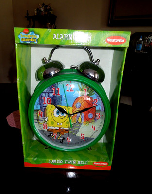2004 SpongeBob Squarepants Jumbo Twin Bell Alarm Clock New In Box!!! | eBay