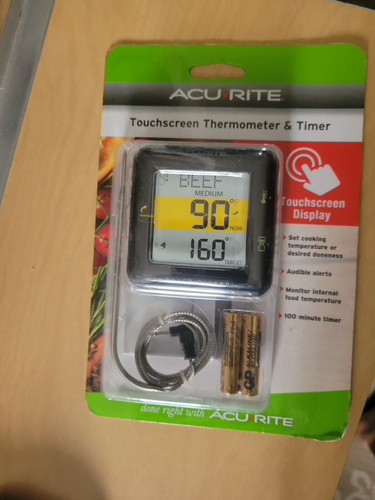 ACURITE Touchscreen Thermometer and Timer for Cooking Digital Display ...