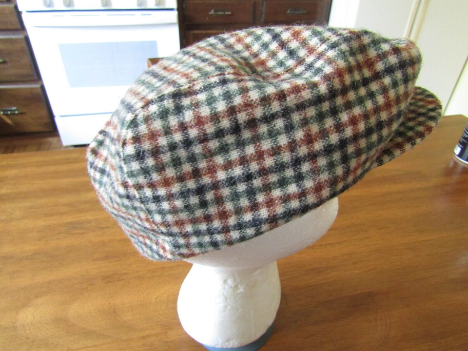 Woolrich Wool Check Flat Newsboy Snap Hat Cap*Size XL*Mens | eBay