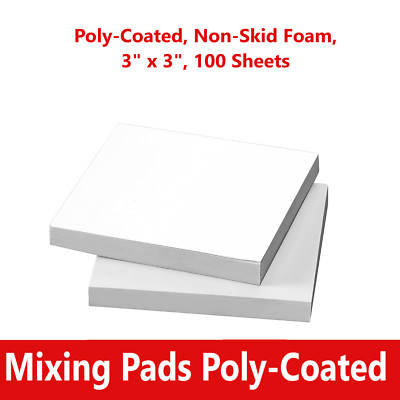 300 -100 Sheet Dental Mixing Pads Paper Poly Coated 3"x3" Sheet (7.62 ...