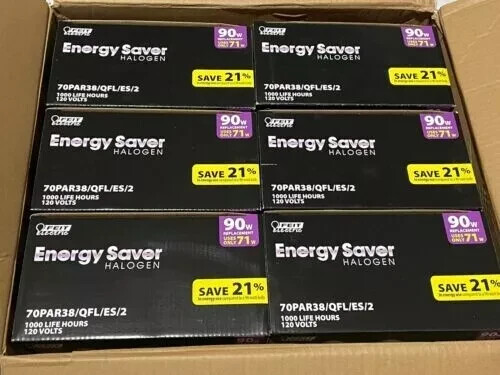 12 Bulbs 6-Twin Packs Feit Electric PAR38 Floodlight Bulb Energy Saver ...