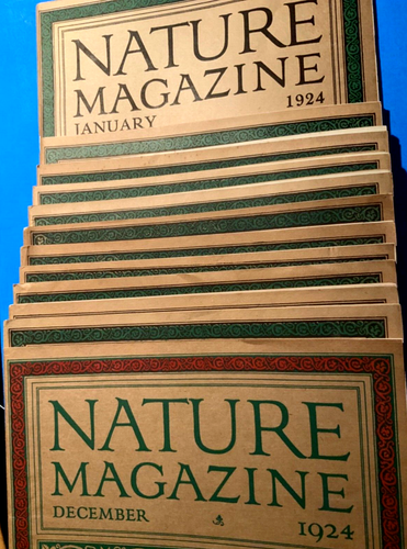 NATURE MAGAZINE "ALL 12 ISSUES" 1924 Jan, to Dec. 100 year anniversary ...