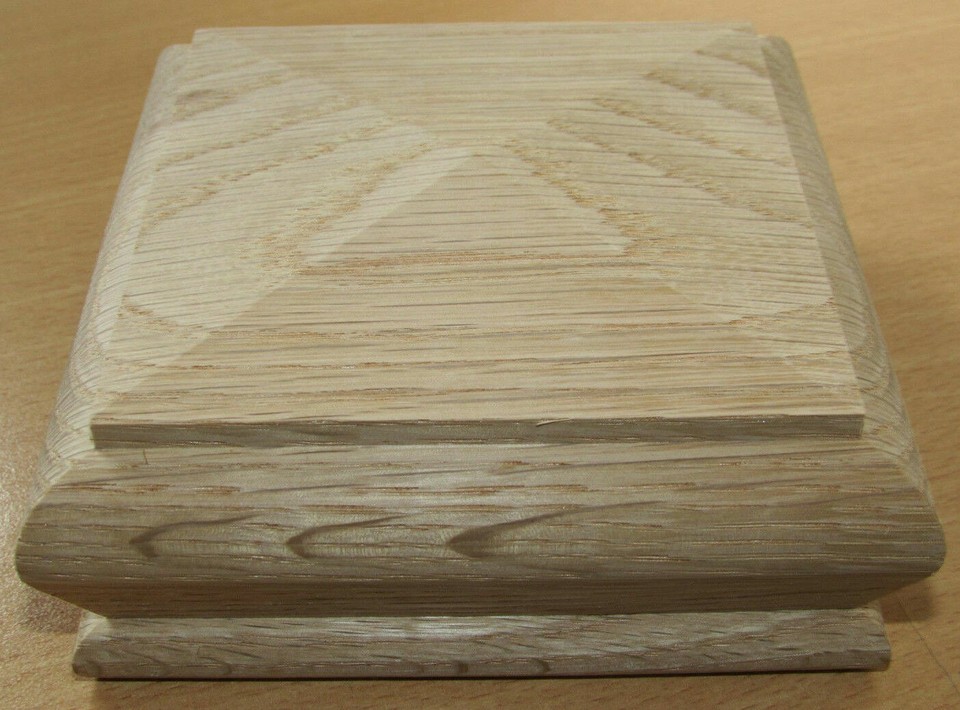 Stair Newel Post Cap Pyramid Newel Post Cap Solid Oak 70mm Oak Full ...